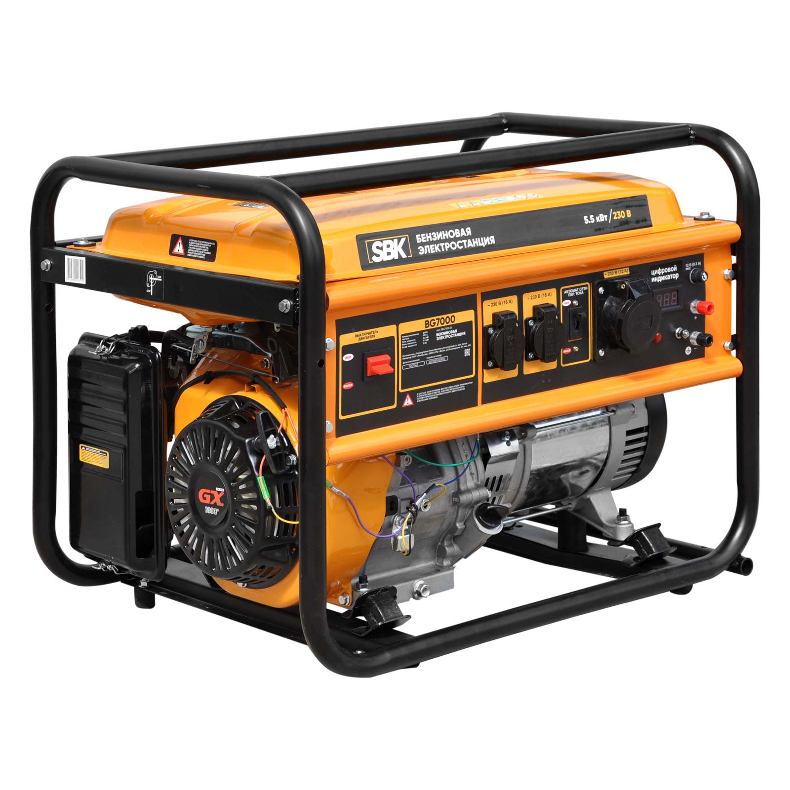 SBK SBG7000.00 Электростанция SBK BG7000 (5.5кВт, 2х230В/16А/3.5кВт ...